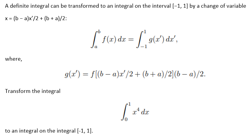 Solved A definite integral can be transformed to an integral | Chegg.com
