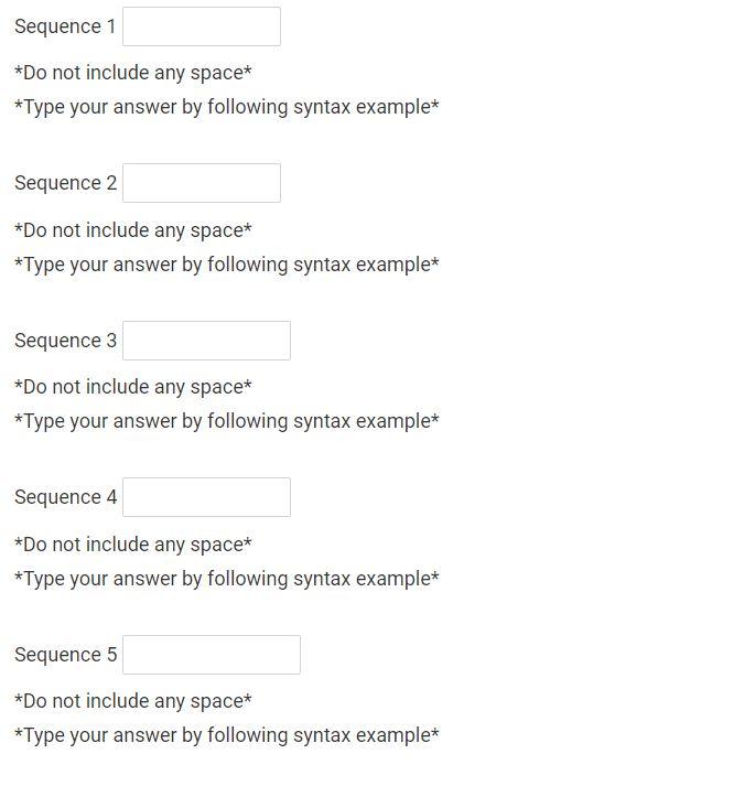 Sequence 1 *Do not include any space* *Type your | Chegg.com