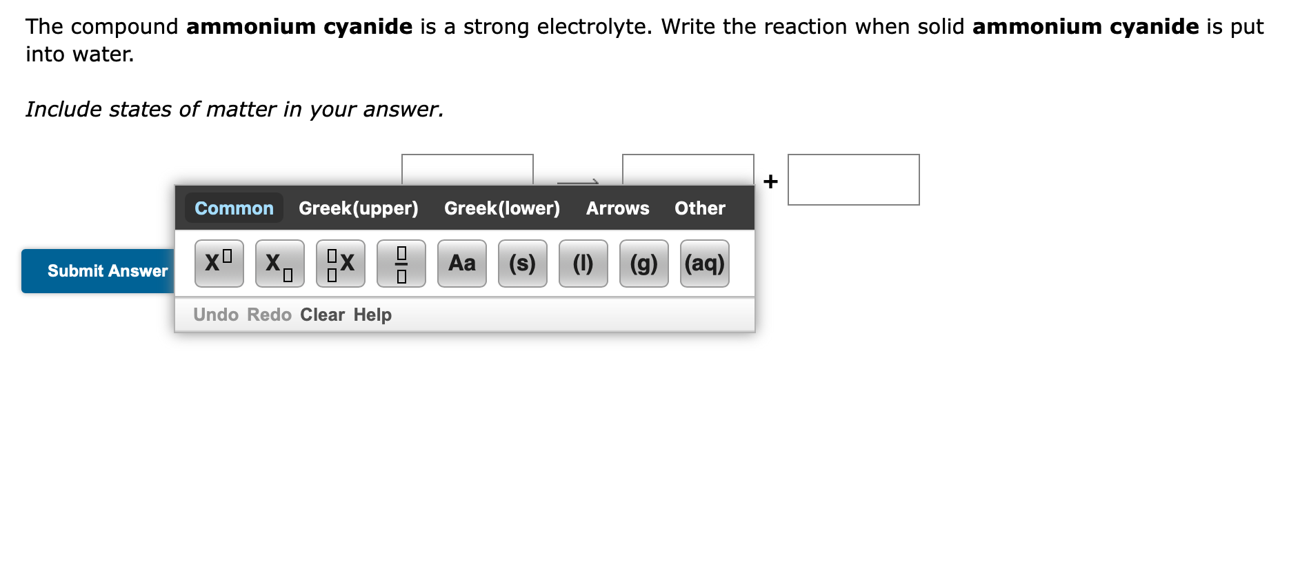 Solved The compound ammonium cyanide is a strong | Chegg.com