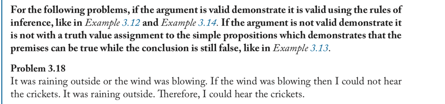 Solved For the following problems, if the argument is valid | Chegg.com