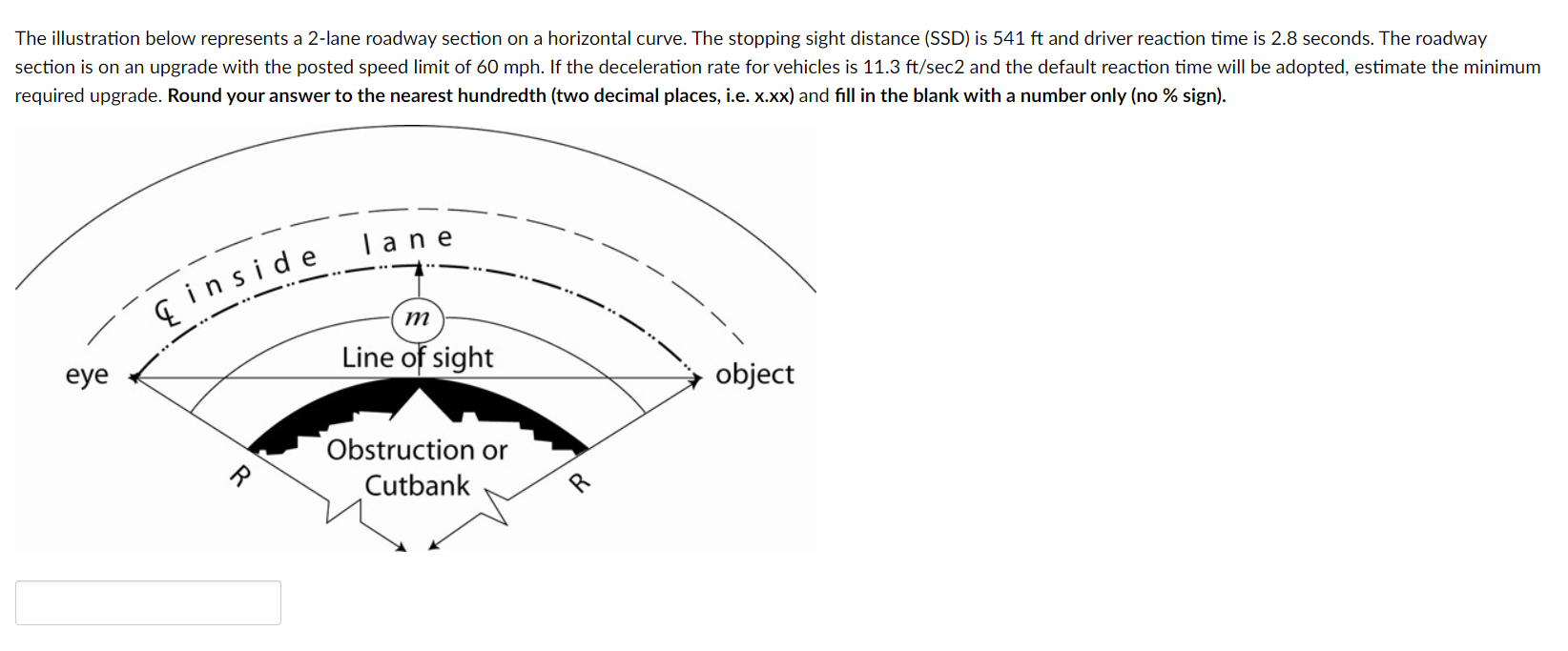 Solved The illustration below represents a 2-lane roadway | Chegg.com