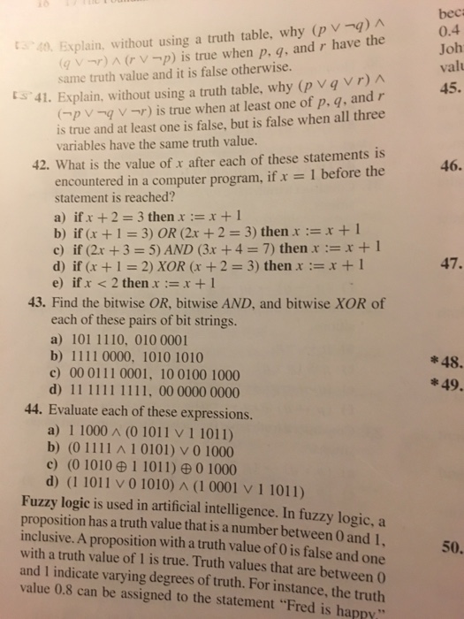 Solved 31. Construct a truth table for each of these | Chegg.com