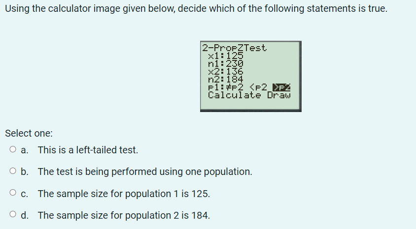 Solved Using the calculator image given below, decide which | Chegg.com