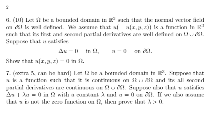 Solved 2 2 6. (10) Let I be a bounded domain in R3 such that | Chegg.com