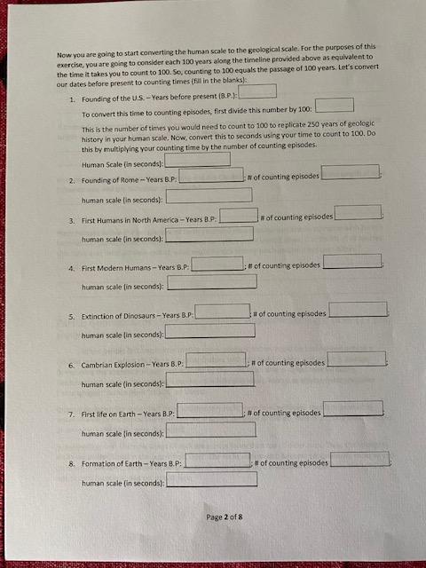 Solved Geologic Time Exercise - 25 pts total Part 1. Scale | Chegg.com