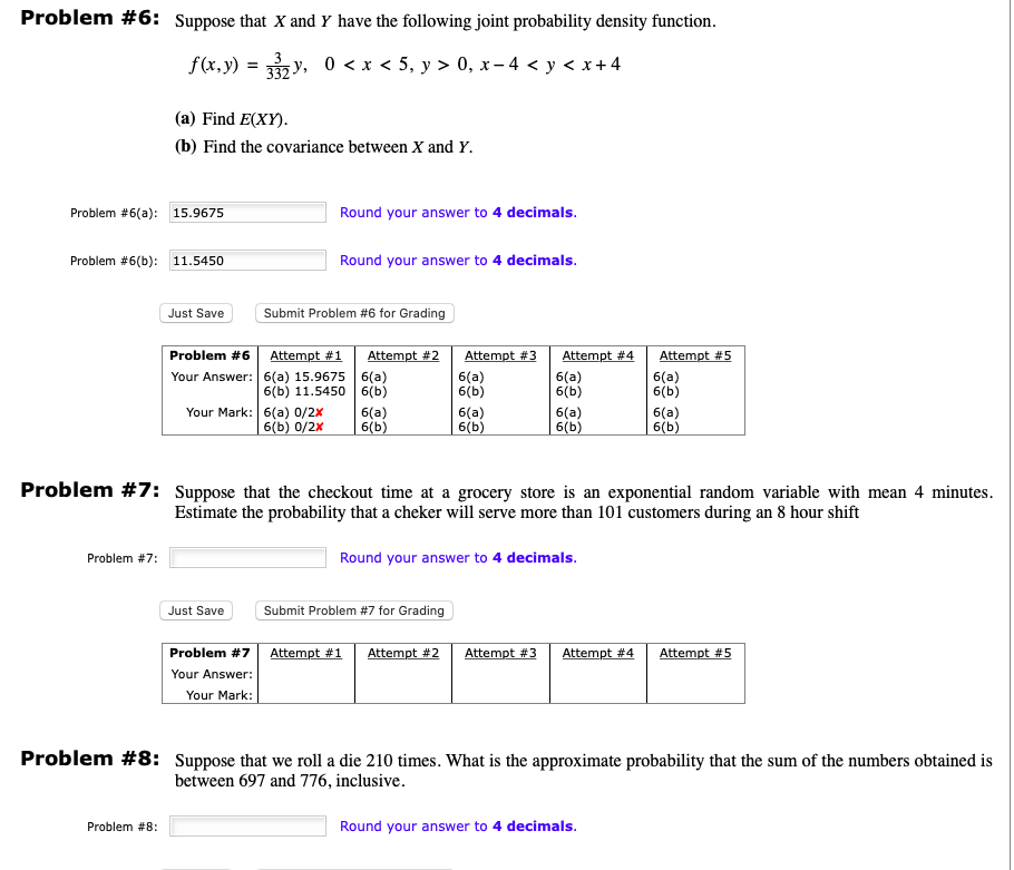 Problem #6: Suppose that X and Y have the following | Chegg.com