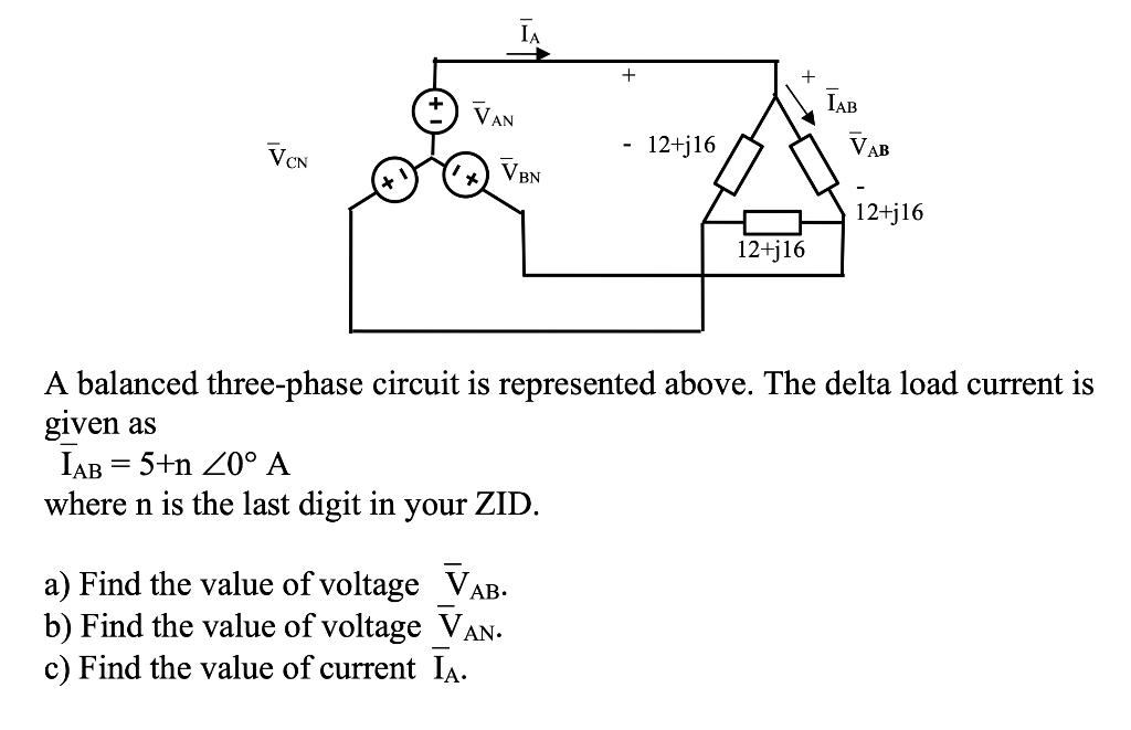 Solved + VAN LAB VCN 12+j16 VAB VBN 12+j16 12+j16 A balanced | Chegg.com