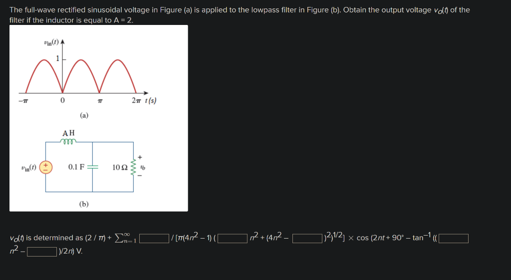 Solved The full-wave rectified sinusoidal voltage in Figure | Chegg.com