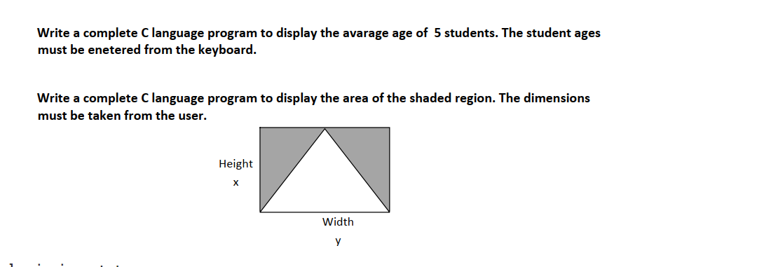 Solved Write A Complete Clanguage Program To Display The 