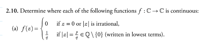 Solved 2.10. ﻿Determine where each of the following | Chegg.com