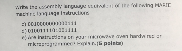 Write the assembly language equivalent of the | Chegg.com