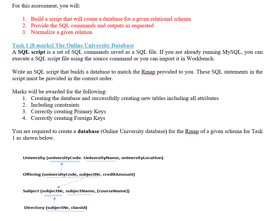 Solved For this assessment, you will: 1. Build a script that | Chegg.com