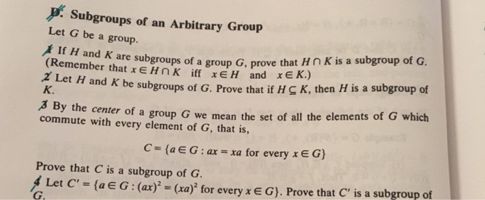 Solved C. Subgroups of Abelian Groups In the following | Chegg.com