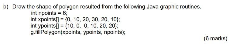 Solved b) Draw the shape of polygon resulted from the | Chegg.com