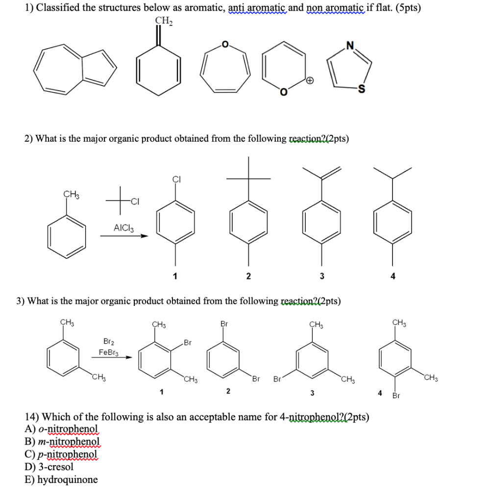 Solved Classified the structures below as aromatic, anti | Chegg.com