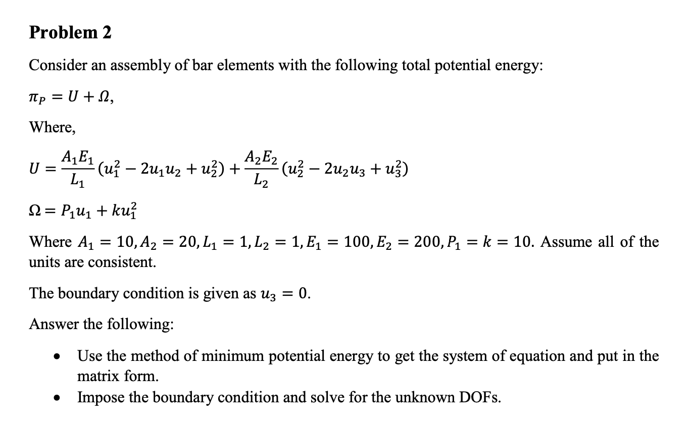 Solved Consider an assembly of bar elements with the | Chegg.com