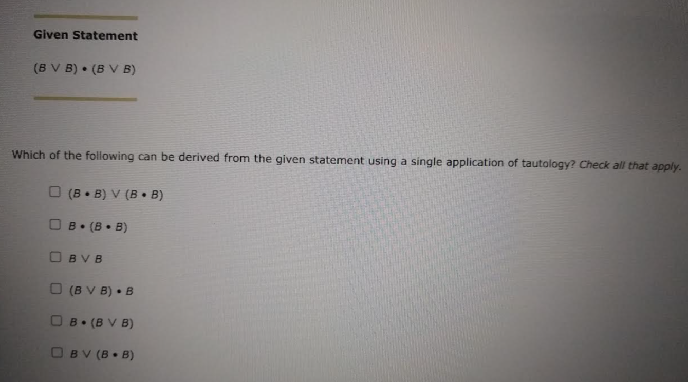 Solved Fifth question- Rules of Replacement - Tautology | Chegg.com Solved Fifth question- Rules of Replacement - Tautology | Chegg.com