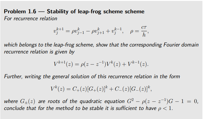 k+ CT Problem 1.6 — Stability of leap-frog scheme | Chegg.com