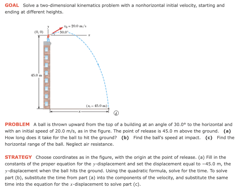 Solved GOAL Solve a two-dimensional kinematics problem with | Chegg.com