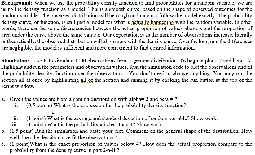 Background: When we use the probability density | Chegg.com
