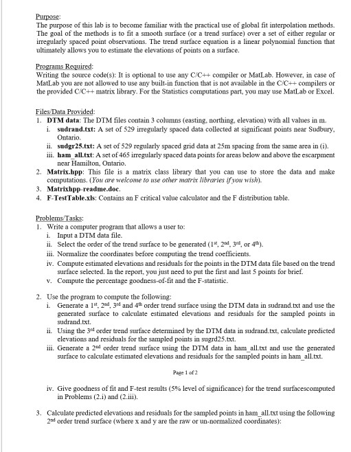 Puгрose: The purpose of this lab is to become | Chegg.com