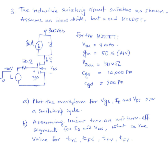 Solved The inductive switching circuit switches as shown. | Chegg.com