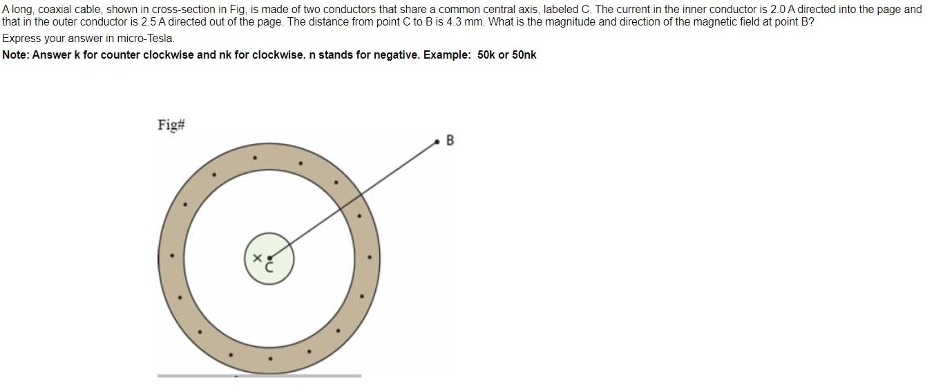 Solved A long, coaxial cable, shown in cross-section in Fig, | Chegg.com