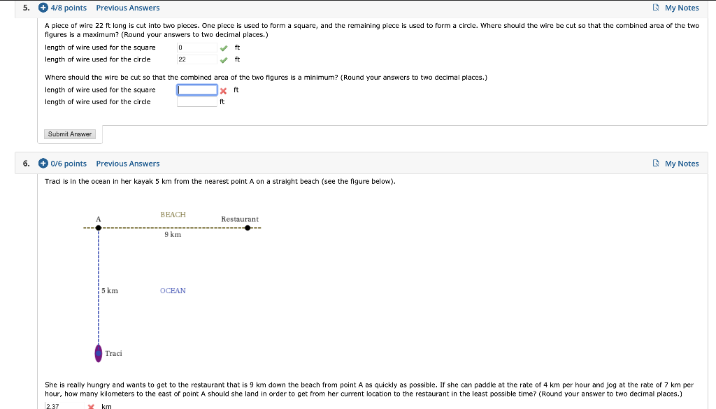 Solved My Notes 5. 4/8 points Previous Answers A piece of | Chegg.com