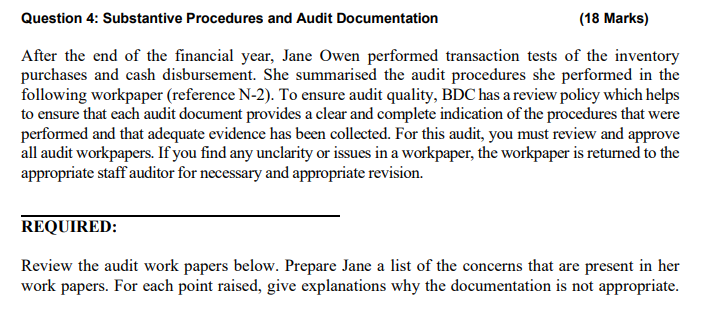 Question 4: Substantive Procedures and Audit | Chegg.com