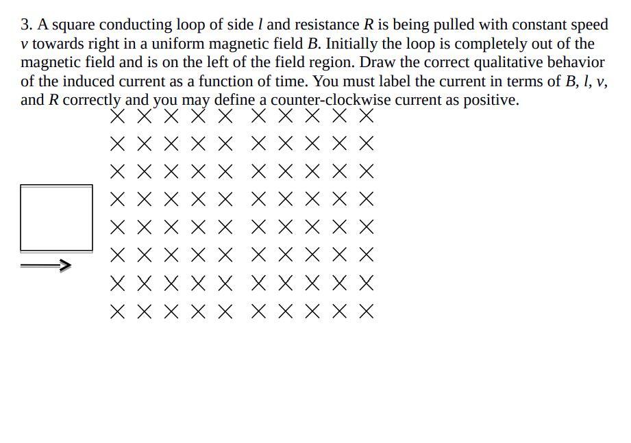 Solved 3. A square conducting loop of side 1 and resistance | Chegg.com