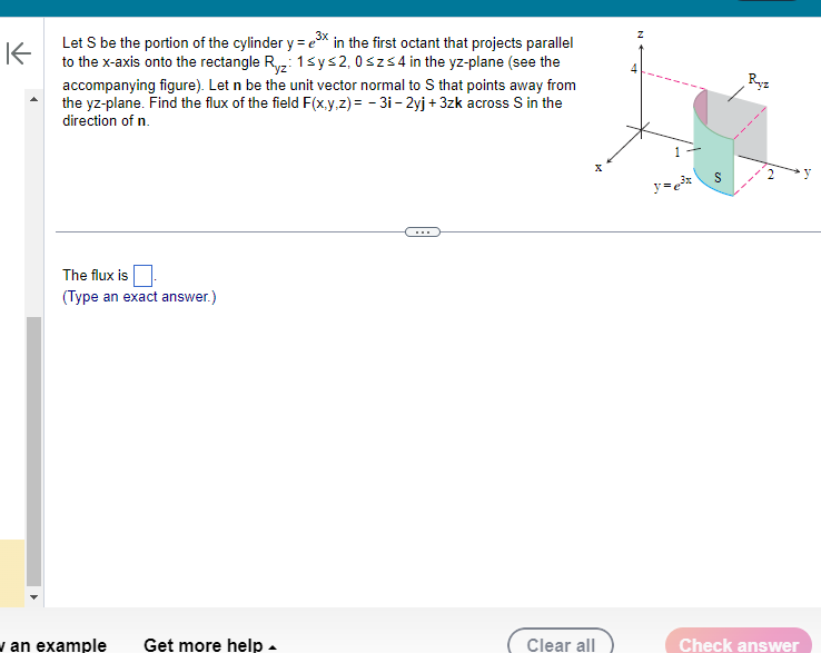 Solved Let S be the portion of the cylinder y=e3x in the | Chegg.com