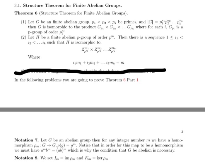 Solved 3.1. Structure Theorem for Finite Abelian Groups. | Chegg.com