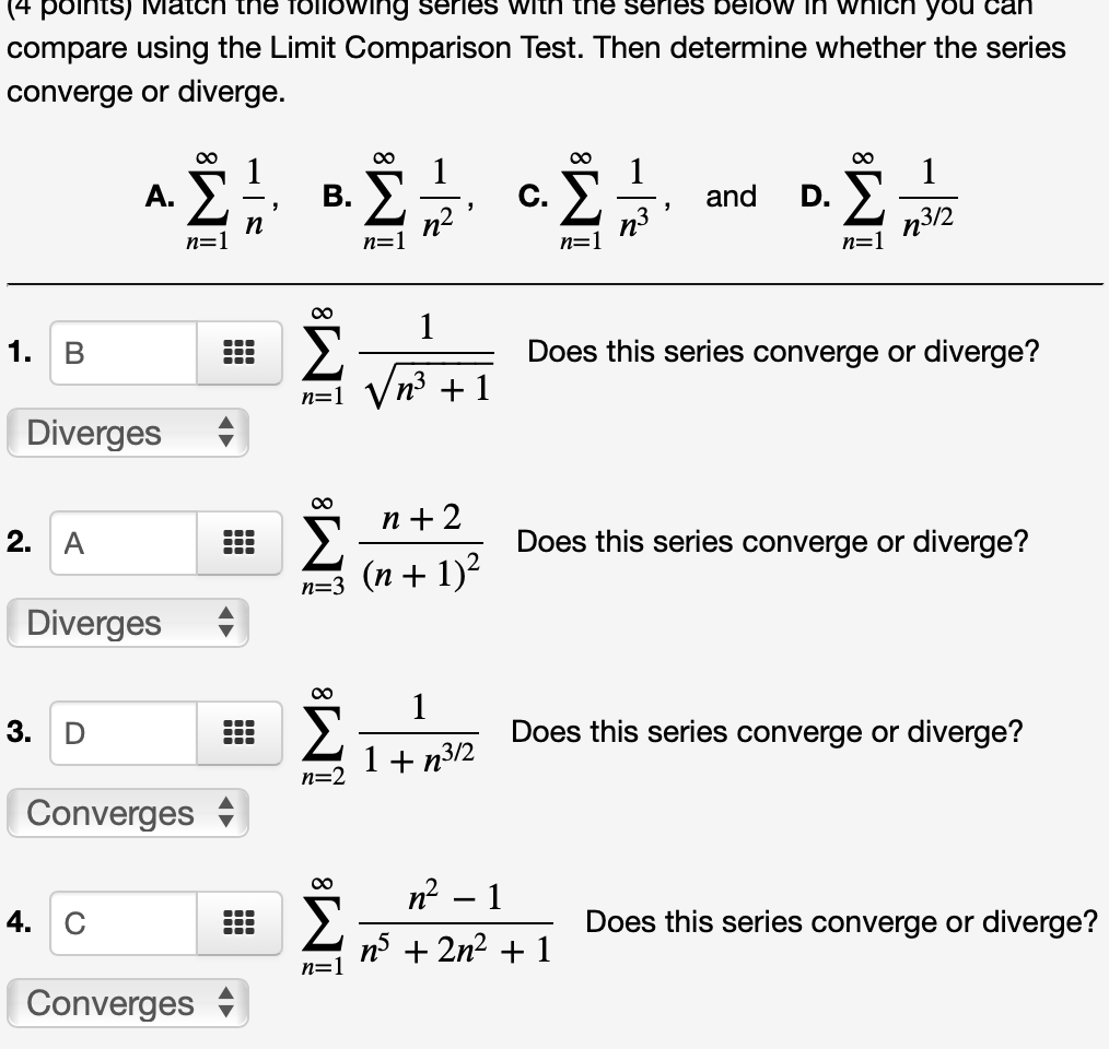 Solved compare using the Limit Comparison Test. Then | Chegg.com