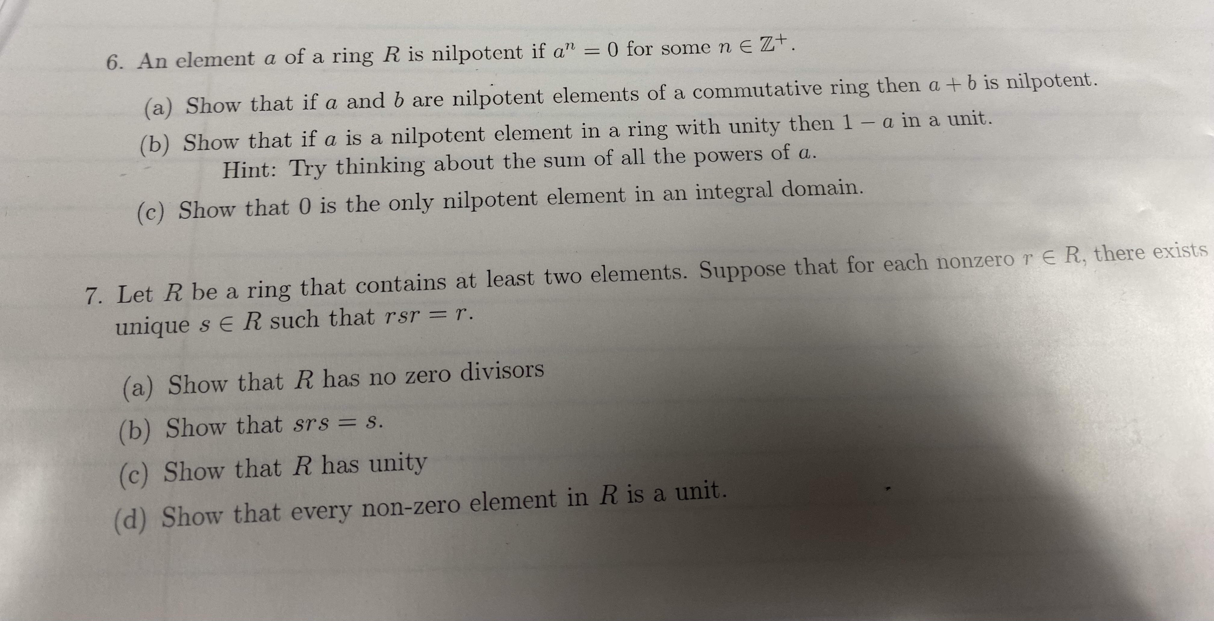 Solved I only need the answers to 6(b) and 7(d) pleaseThere | Chegg.com