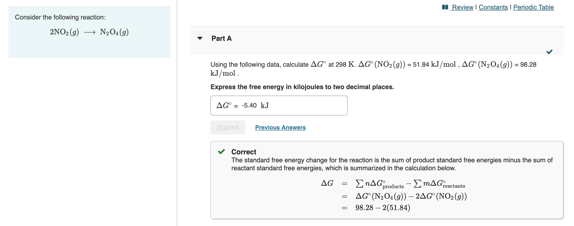 Solved A Review | Constants | Periodic Table Consider the | Chegg.com