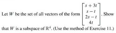 Solved Let W be the set of all vectors of the form | Chegg.com
