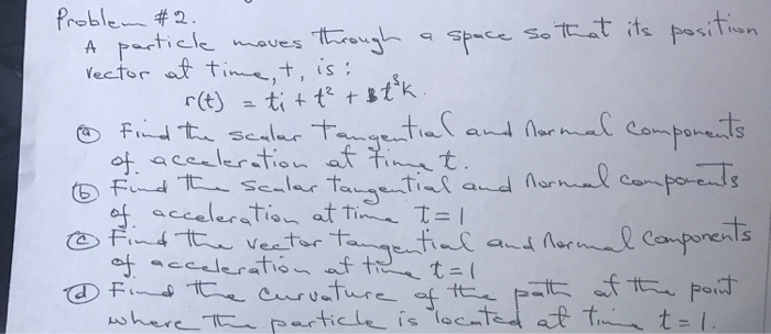 Solved A particle moves through a space so that its position | Chegg.com