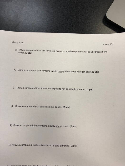 Solved Spring 2019 CHEM 331 Lab Homework Questions Lab 5 | Chegg.com