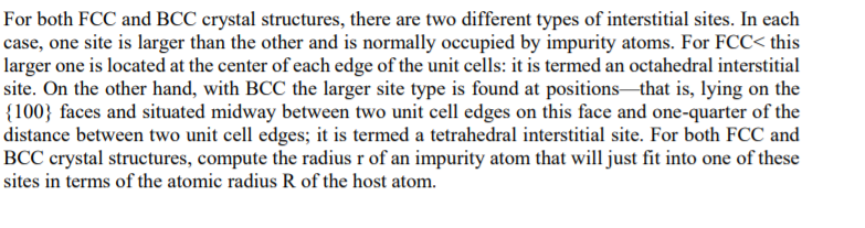 Solved For both FCC and BCC crystal structures, there are | Chegg.com