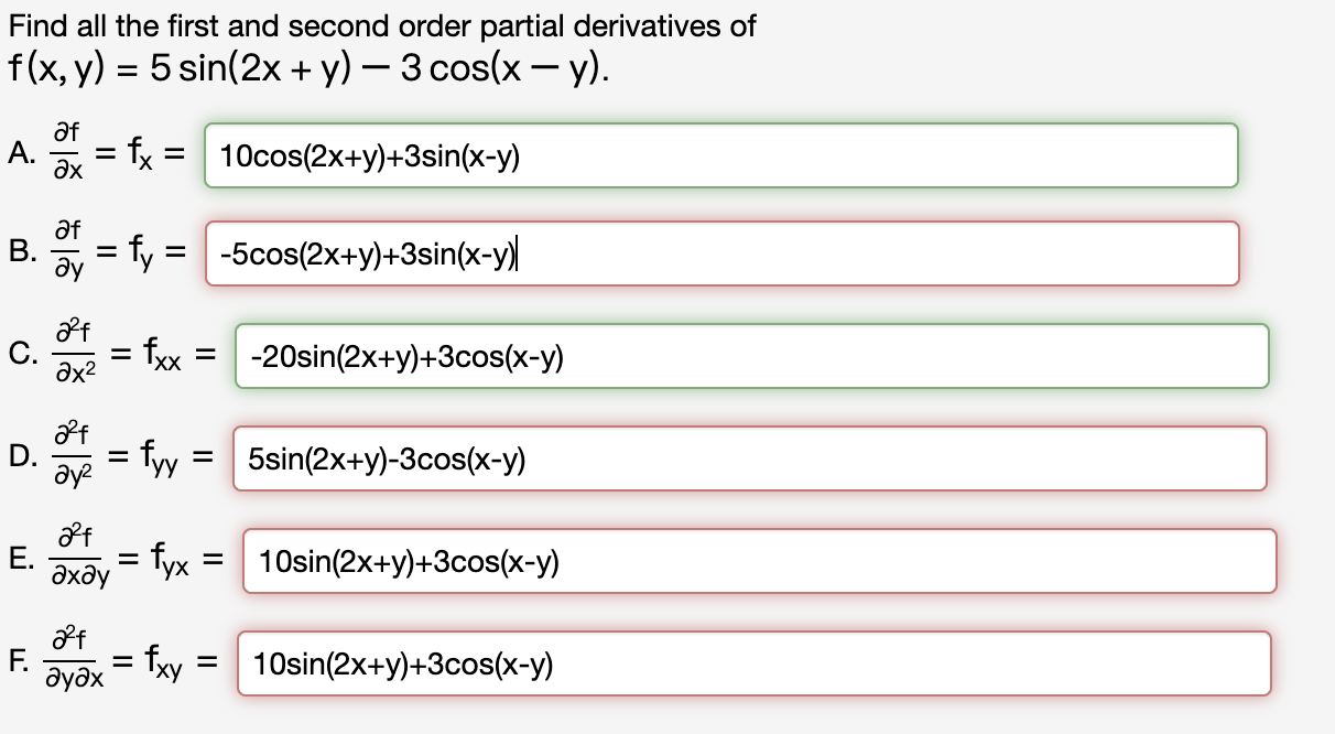 Find all the first and second order partial | Chegg.com