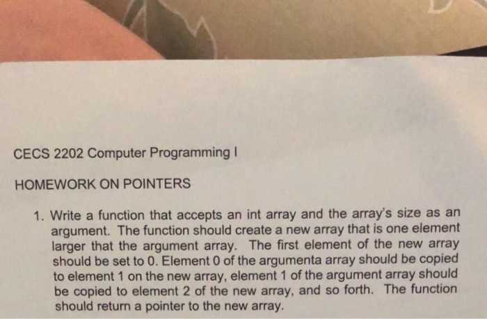 Solved Cecs 2202 Computer Programmingi Homework On Pointers 6188