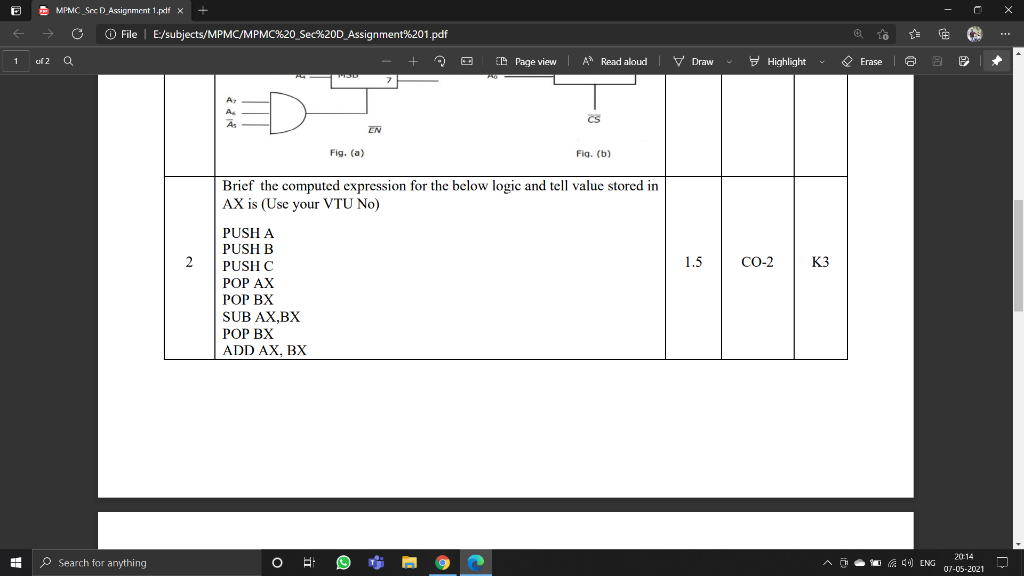 Solved MPMC_Sec D Assignment 1.pdf x C O File | | Chegg.com