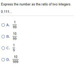 Solved Express the number as the ratio of two integers. | Chegg.com