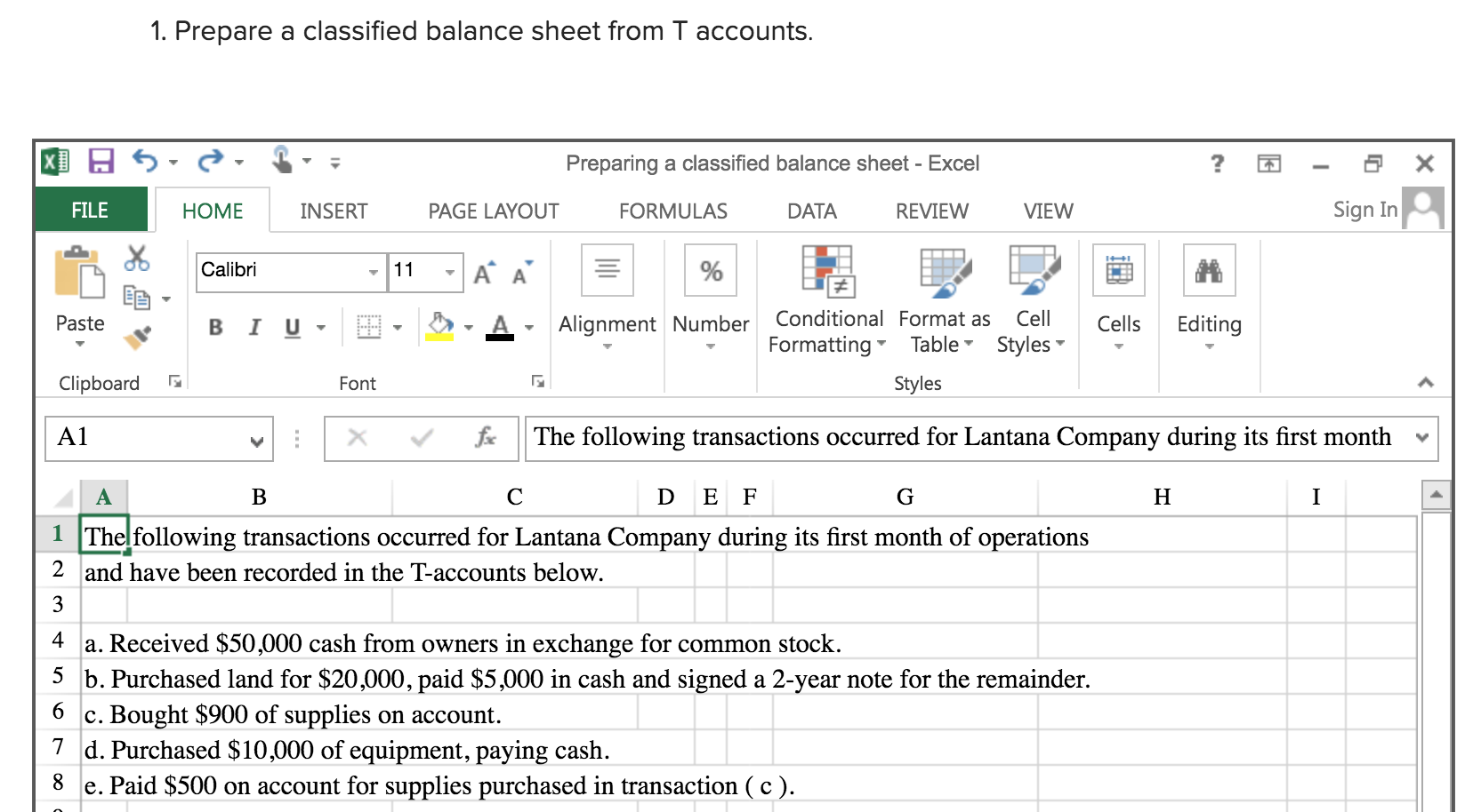 Solved 1. Prepare a classified balance sheet from T | Chegg.com