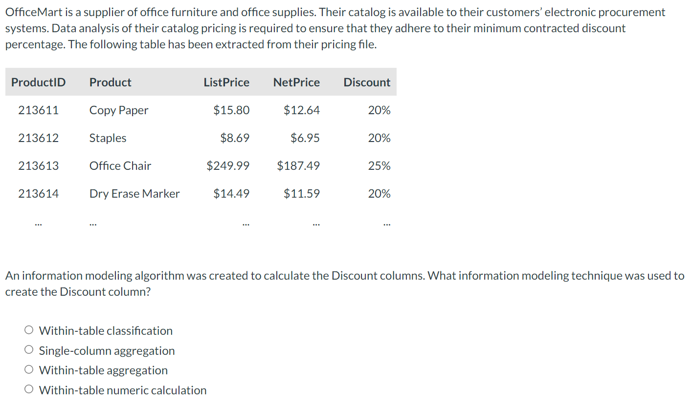 Solved Which of the following analyses cannot be explored | Chegg.com