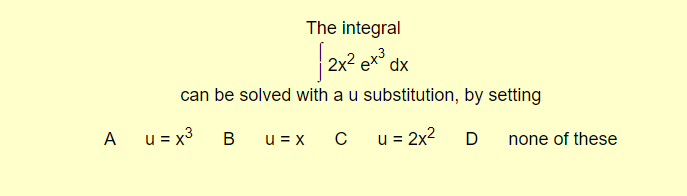 Solved The integral 2x2 dx can be solved with a u | Chegg.com