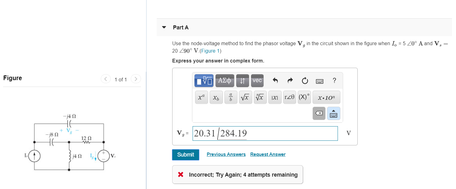 Solved Part A Use the node-voltage method to find the phasor | Chegg.com