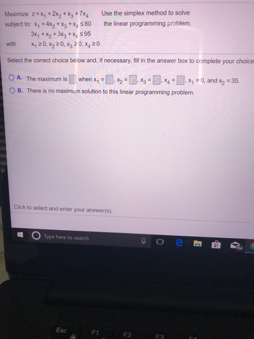 Solved Maximize z=x1 + 2x2 + x3 + 7x4 Use the simplex method | Chegg.com