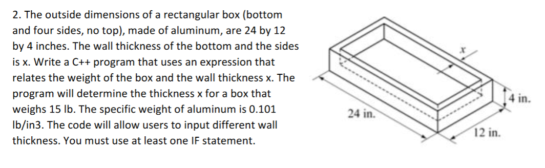 2. The outside dimensions of a rectangular box | Chegg.com