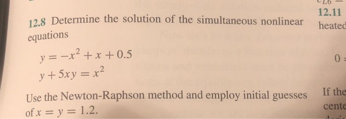 Solved 12.8 Determine the solution of the simultaneous | Chegg.com